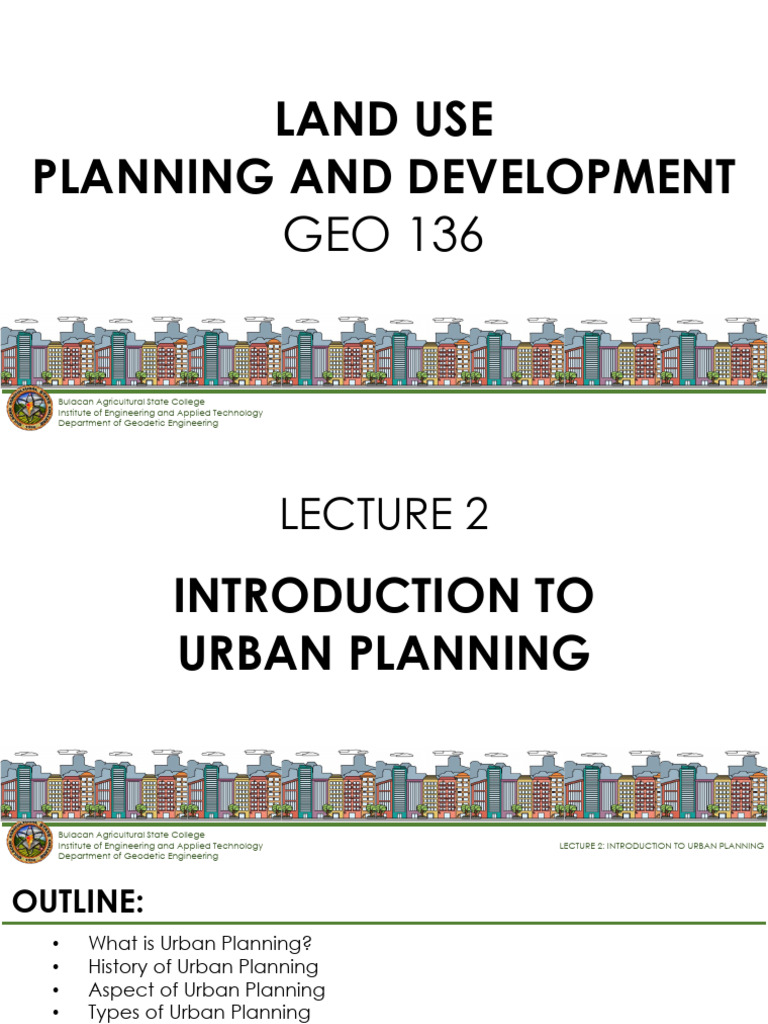 Geo 136 - Lecture 2 - Introduction To Urban Planning | PDF | Urban ...