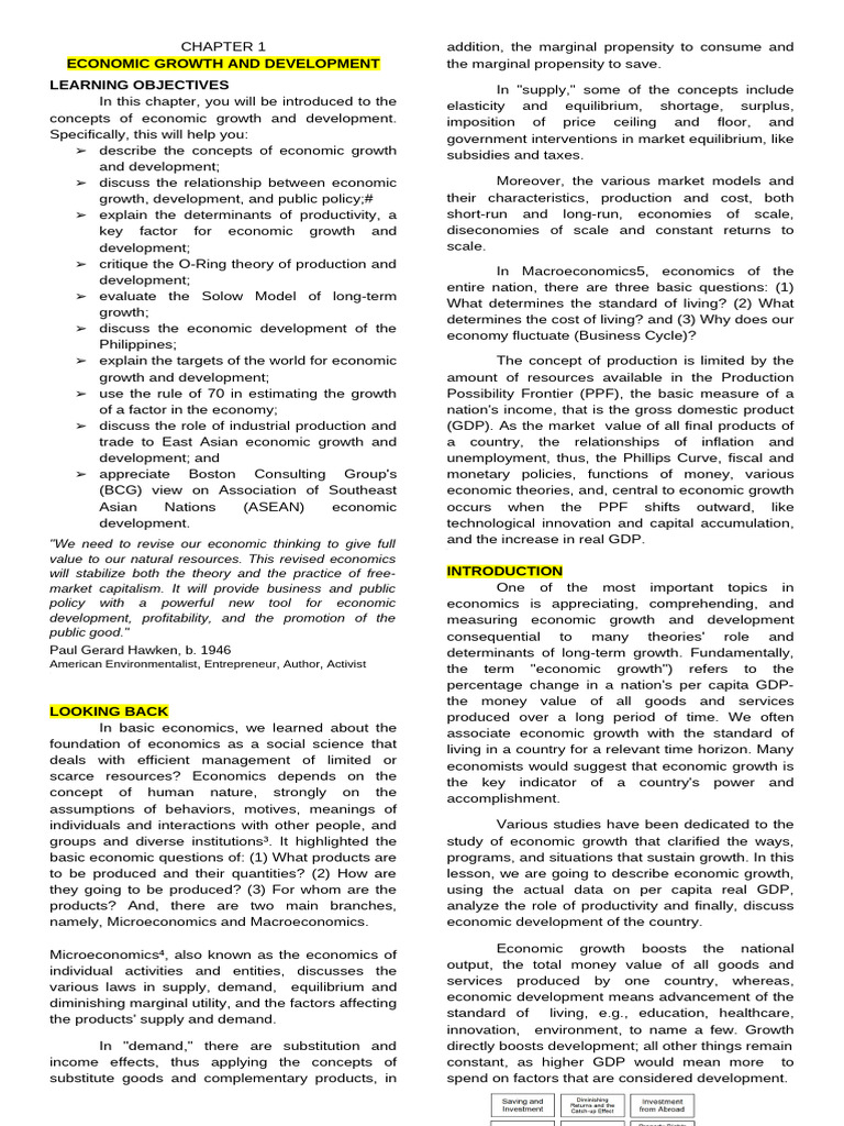 Chaper 1 - ECONDEV | PDF