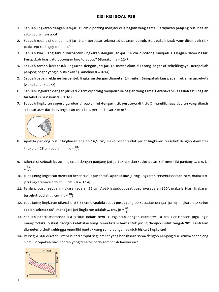 Kisi Kisi Soal PSB Kelas Xii | PDF