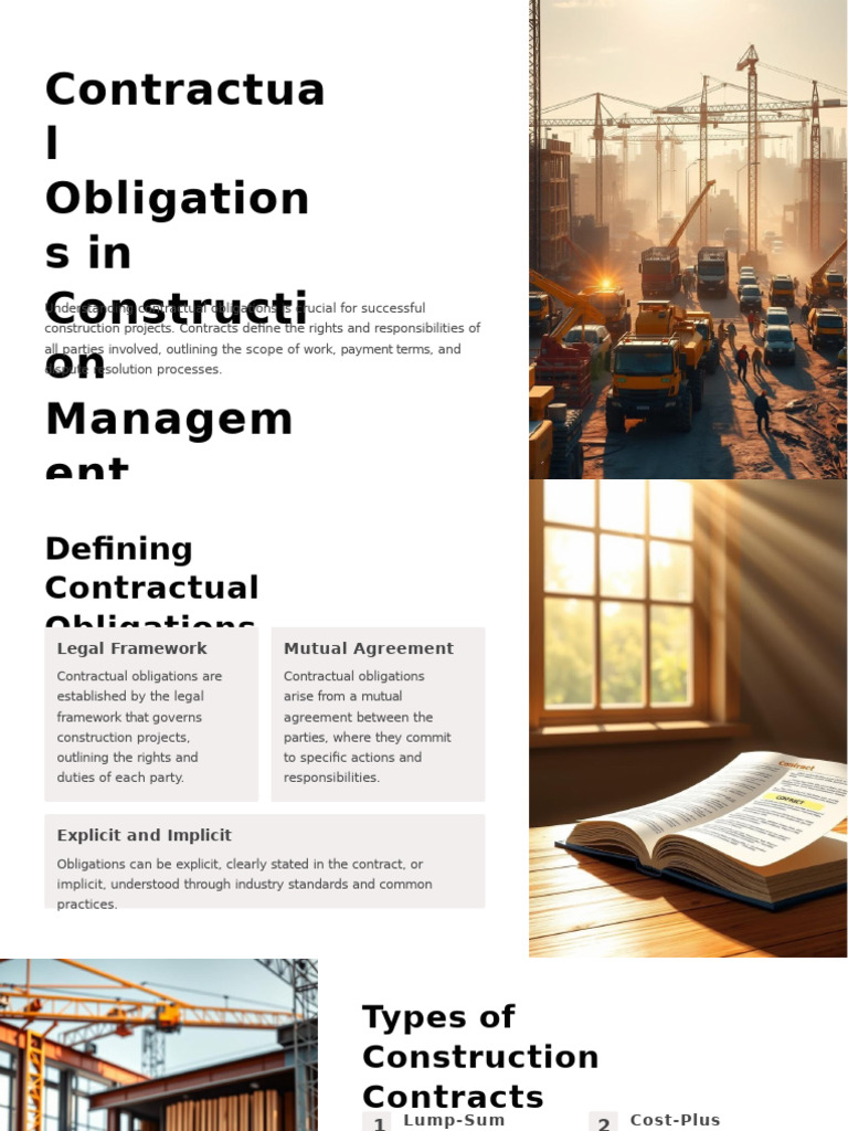 Contractual Obligations in Construction Management | PDF