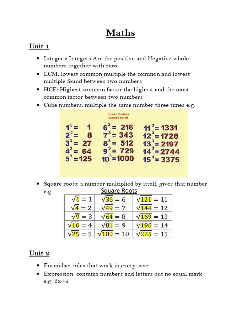 Maths Notes | PDF