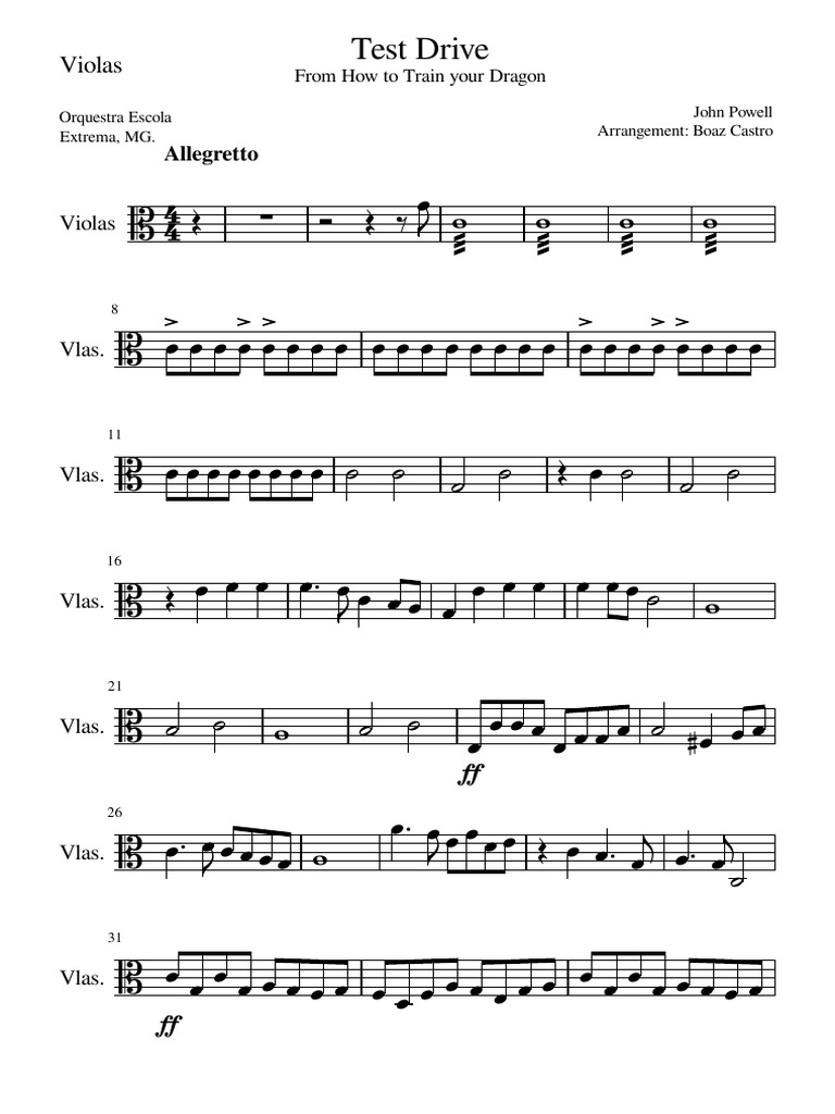 Test Drive: Viola Arrangement Guide | PDF