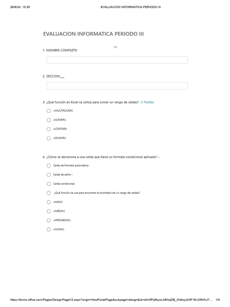 Evaluacion Informatica Periodo Iii | PDF