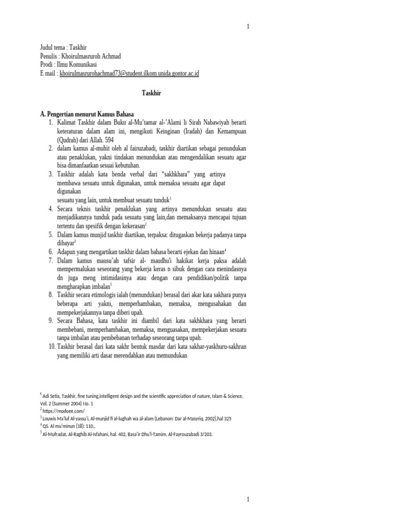 TASKHIR - Khoirulmasruroh Achmad | PDF