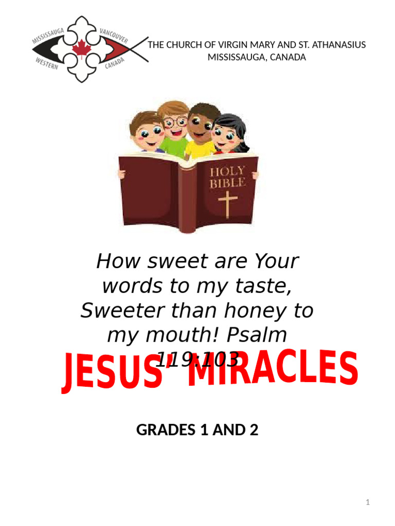 Bible School Grade 1 and 2 Jesus' Miracles - 1 | PDF