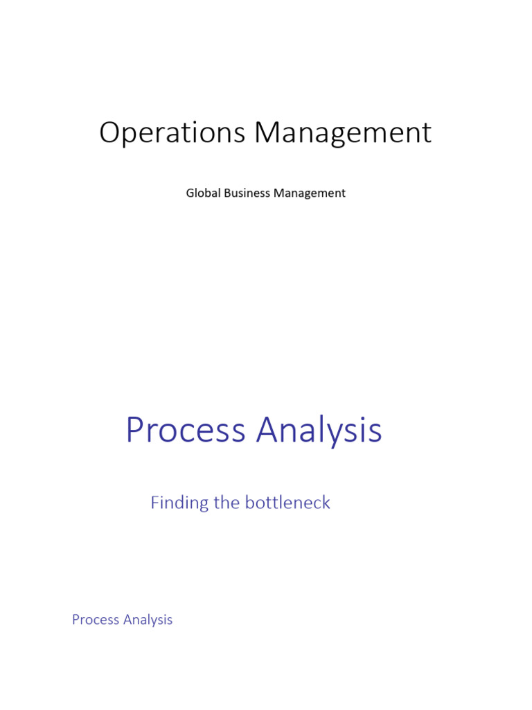 Operations Management - Process Analysis | PDF