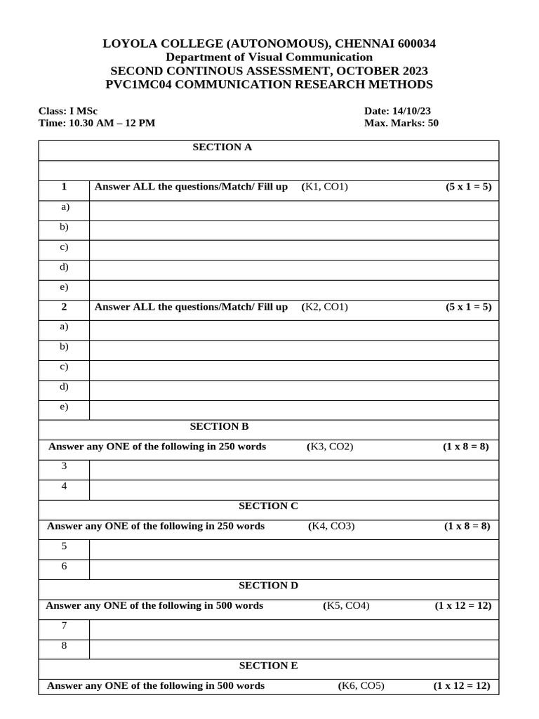 LOCF PG CIA NEW QP Template | PDF