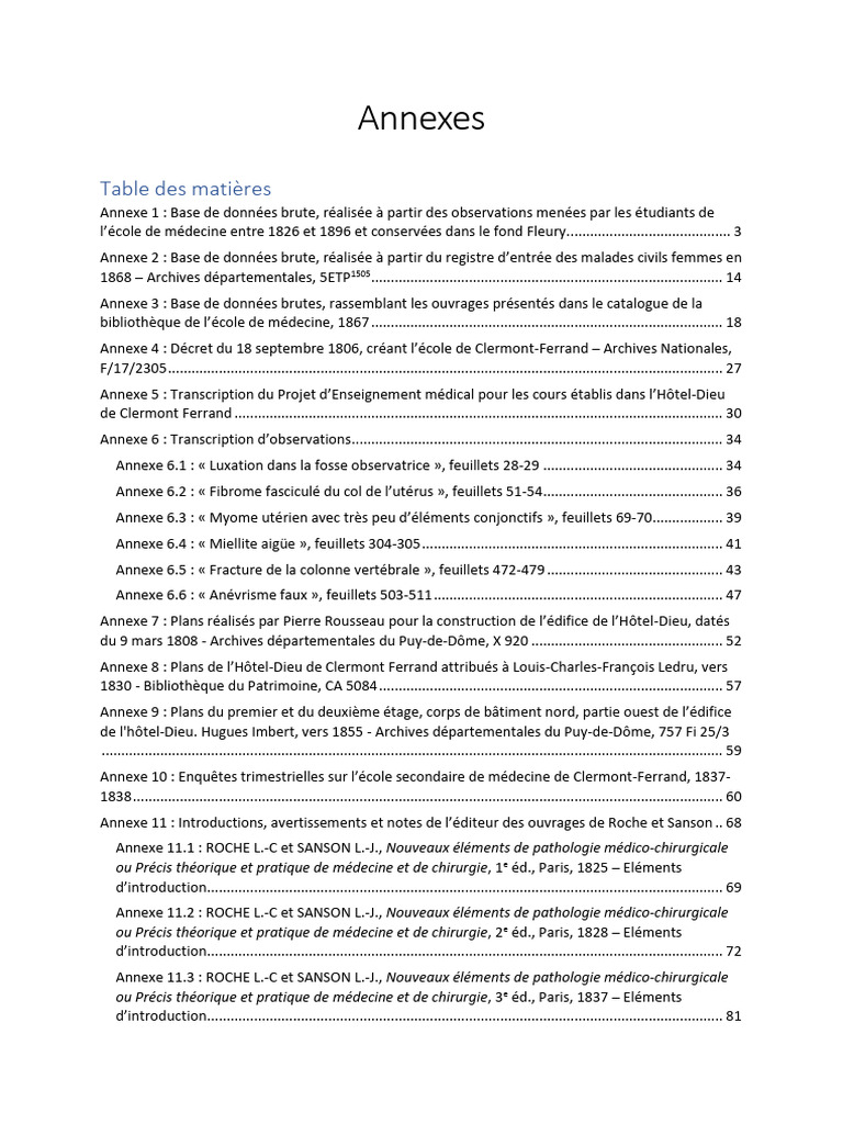 Annexes - Mémoire | PDF