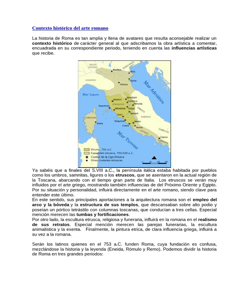 Contexto histórico del arte romano | PDF