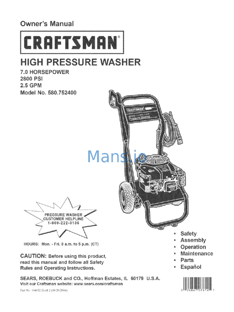 Pressure Washer | PDF