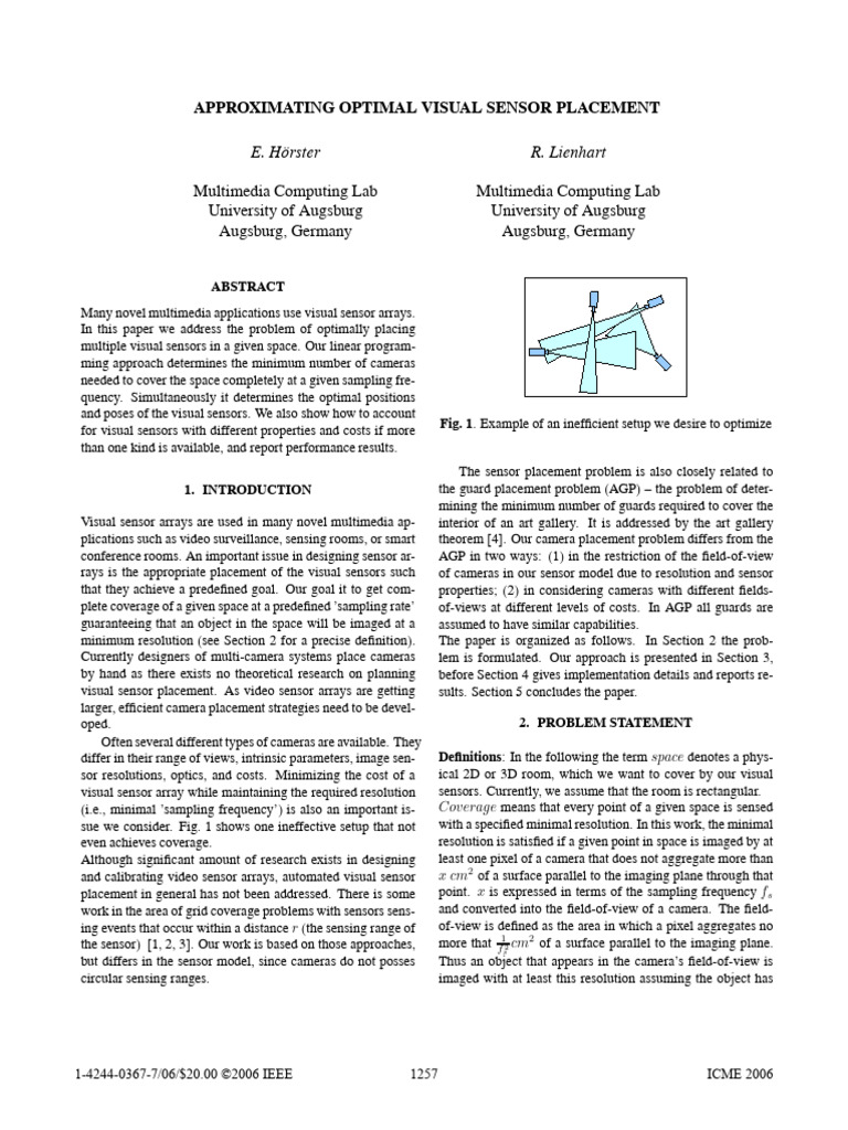 Approximating Optimal Visual Sensor Placement | PDF