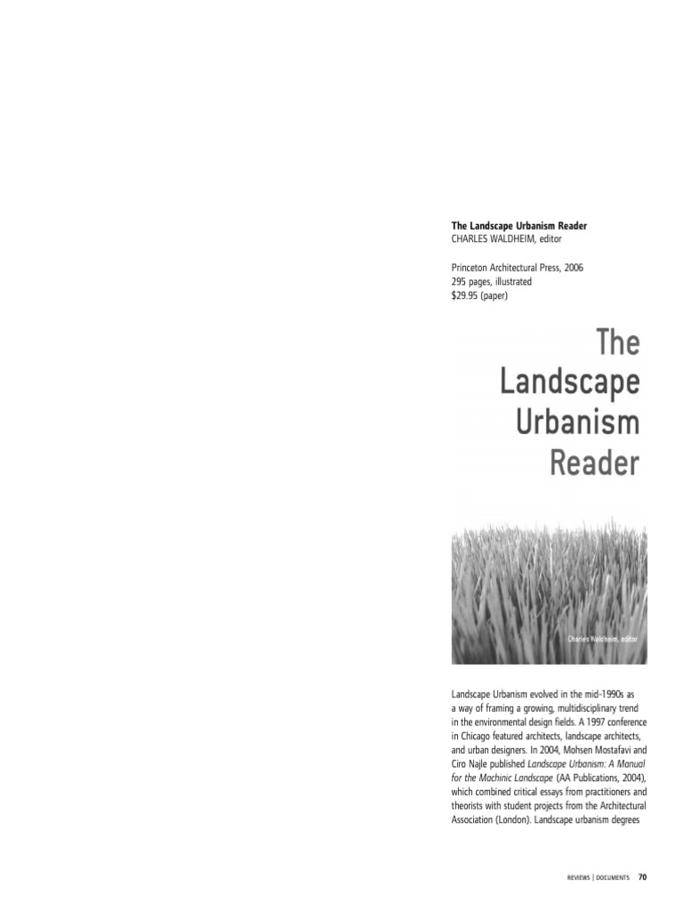 Review the Landscape Urbanism Reader Edi | PDF