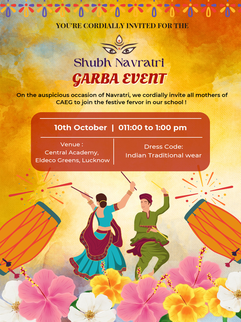 Garba Event Invitation 2024-25 To Parents | PDF