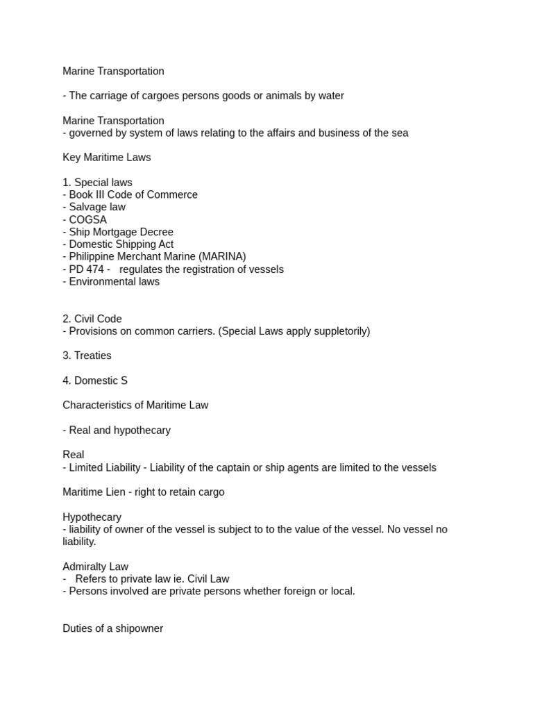 Marine Transpo | PDF