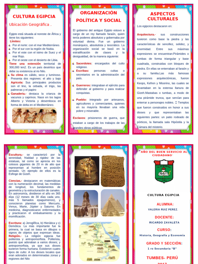 TRIPTICO CULTURA EGIPCIA | PDF