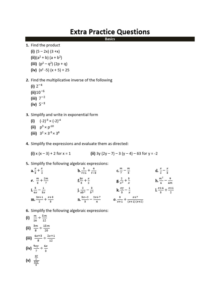 Maths Basic Practice Sheet | PDF | Mathematical Objects | Abstract Algebra
