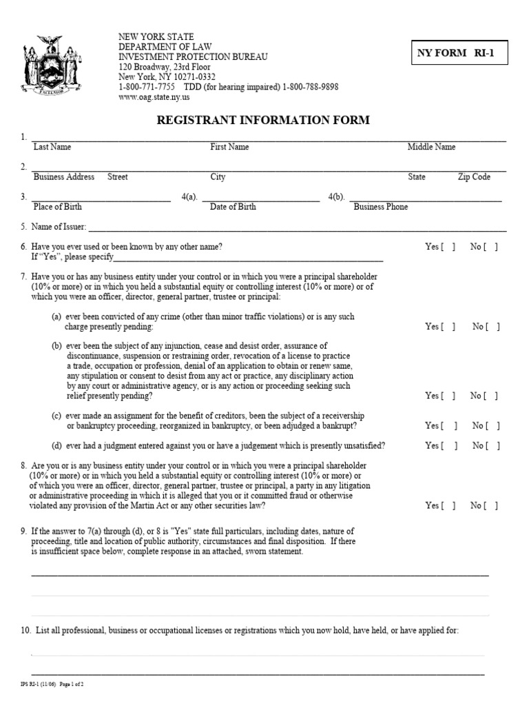 RI-1 Form | PDF