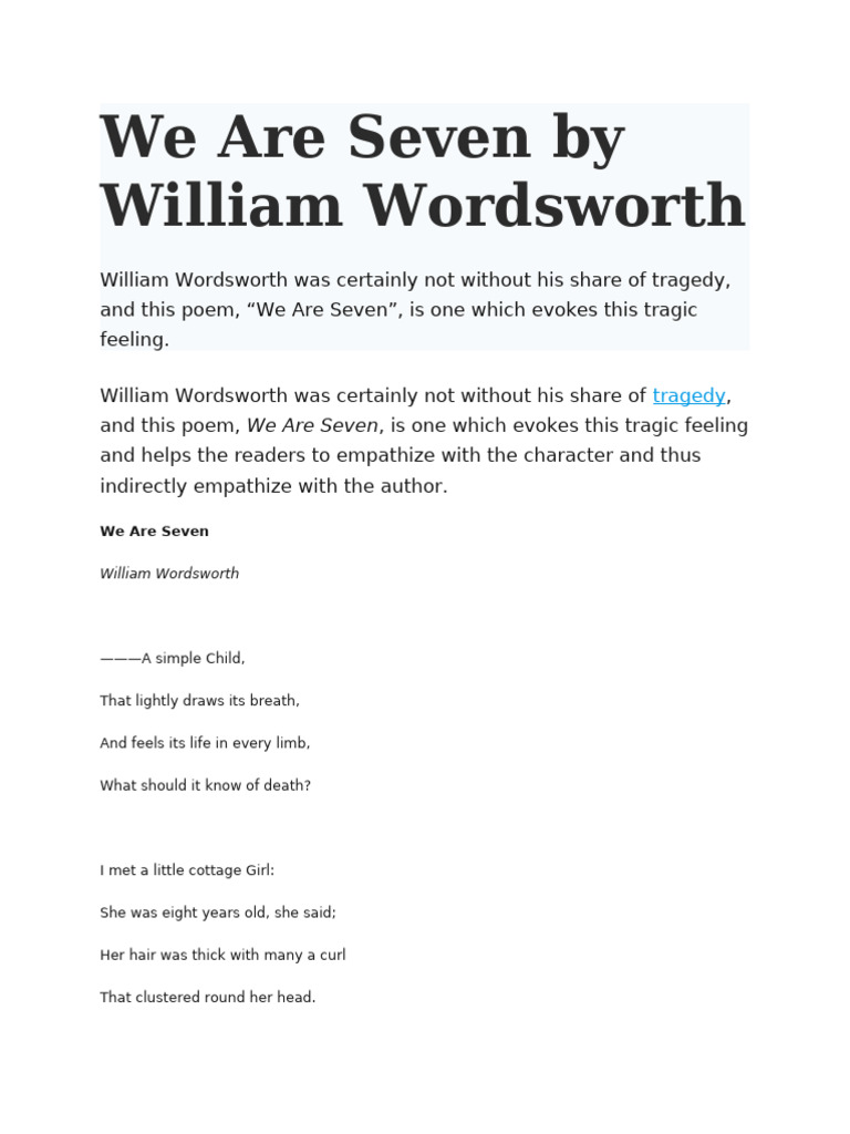 We are seven_poem | PDF