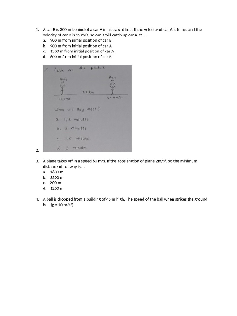 Motion Exercise | PDF