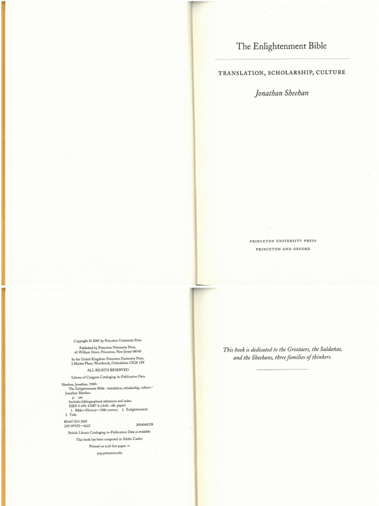The Enlightenment Bible, Jonathan Sheehan | PDF