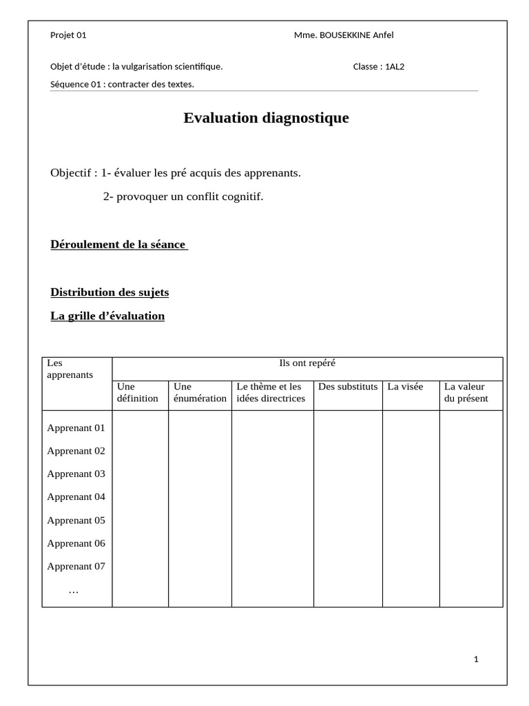 1as. Bousekkine Anfel. Séq 01 | PDF