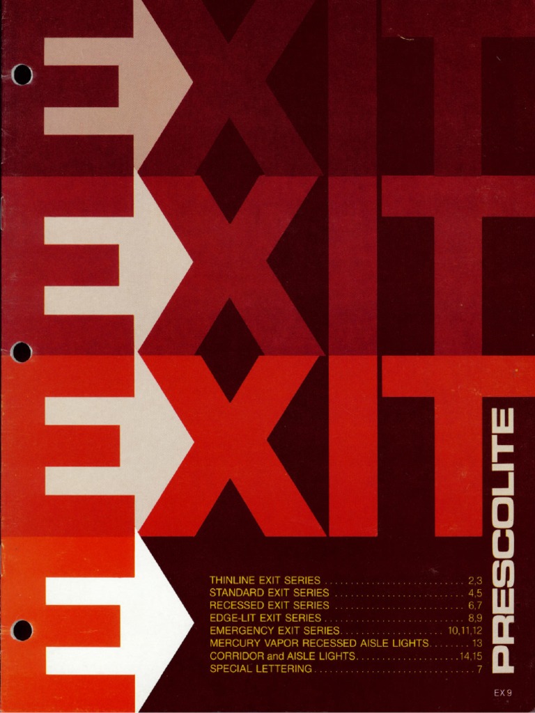 Prescolite Exit Sign Series EX-9 1978 | PDF