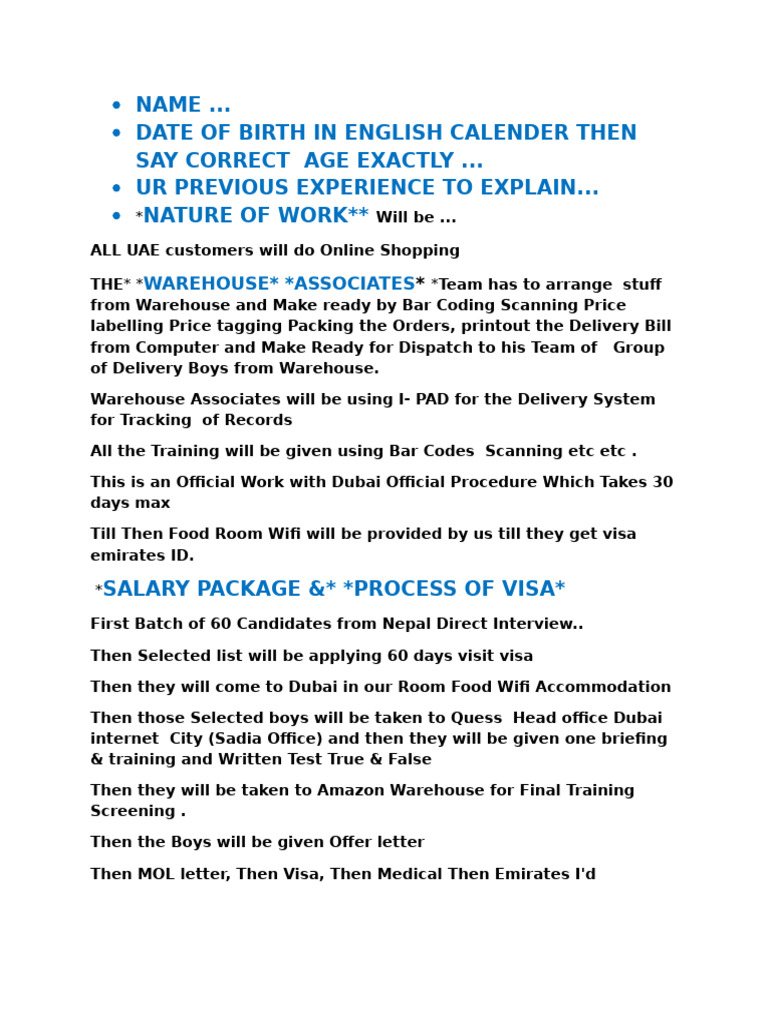 Warehouse Associate Question Answers For Interview | PDF