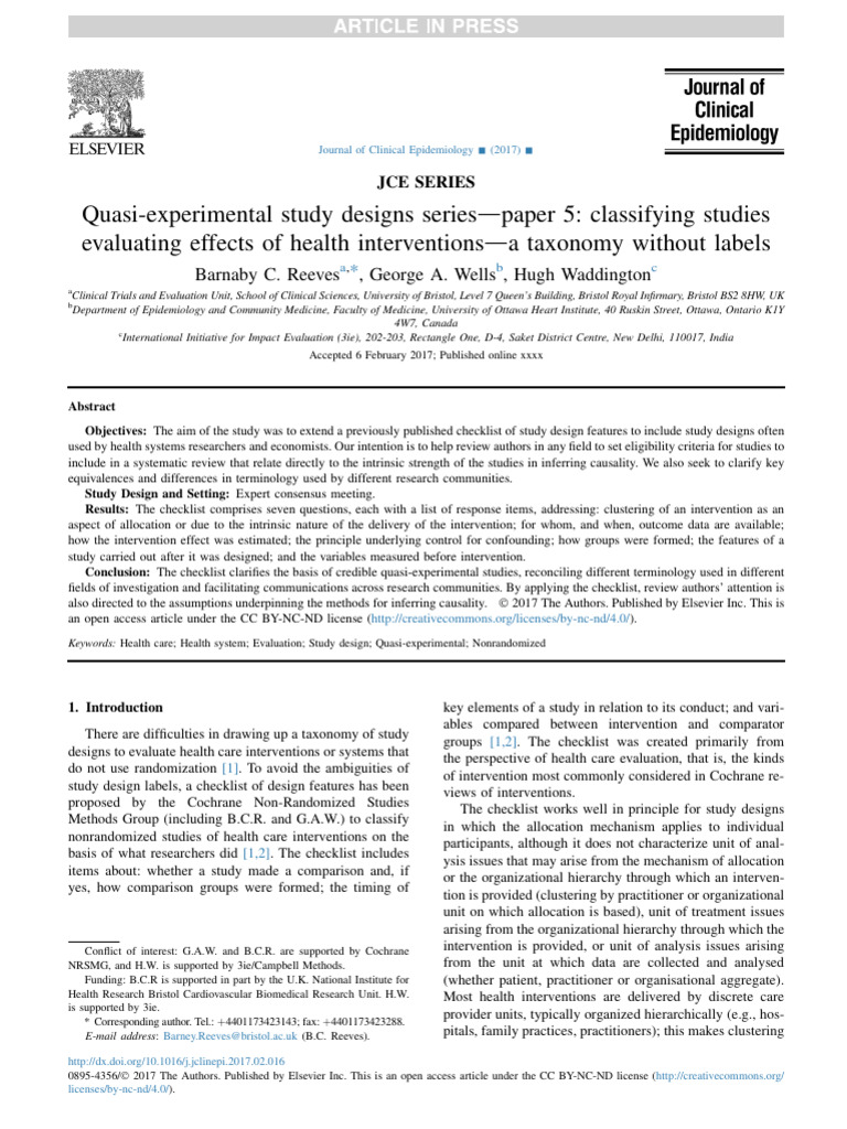 Reeves Wells Waddington 2017-Checklist | PDF