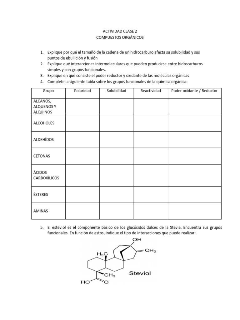 C2 - Actividad - Clase - 2 - Quimica - Organica | PDF