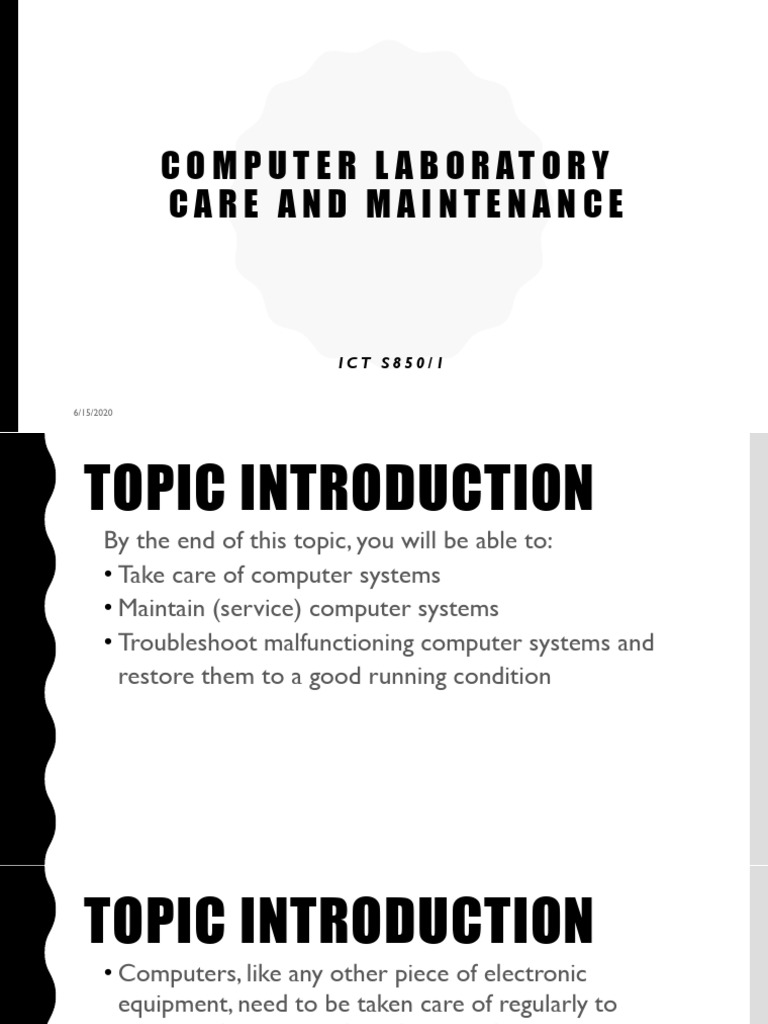 503 Computer Laboratory Care and Maintenance - Modified | PDF