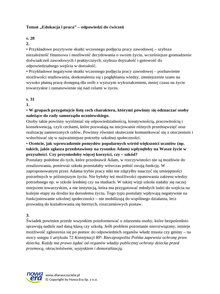 15 Edukacja I Praca Odpowiedzi Do Cwiczen | PDF