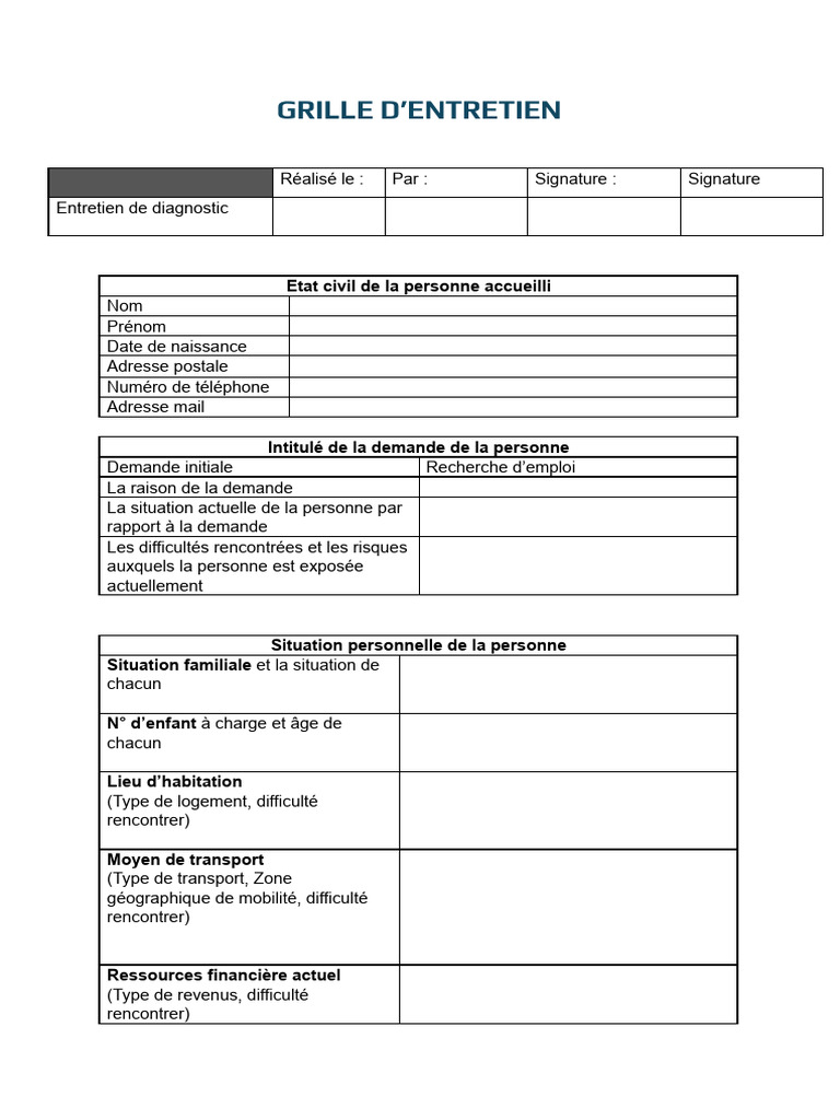 Grille D'entretien | PDF