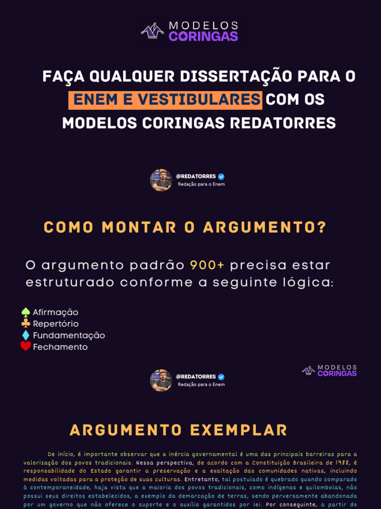 Modelo Coringa - Argumentos | PDF