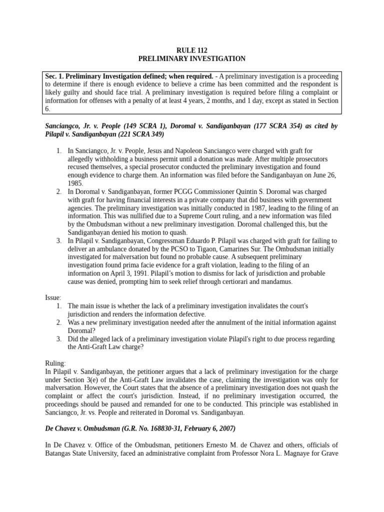 RULE 112 Summary (Not Complete) | PDF | Complaint | Jurisdiction