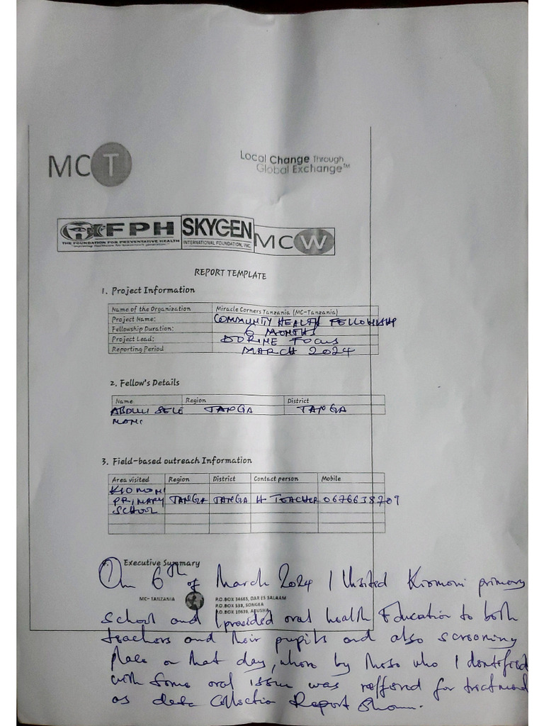 March Reporting Form 2024 | PDF