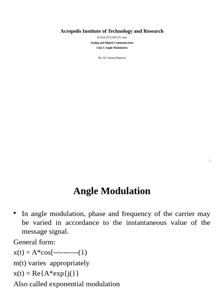Unit 3 Analog and Digital Modulation | PDF