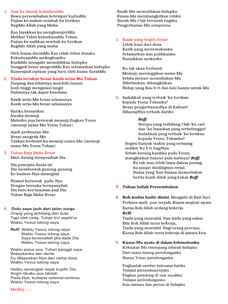 Lagu Semi KKR Dedi 07 Juli 2024 Fix | PDF