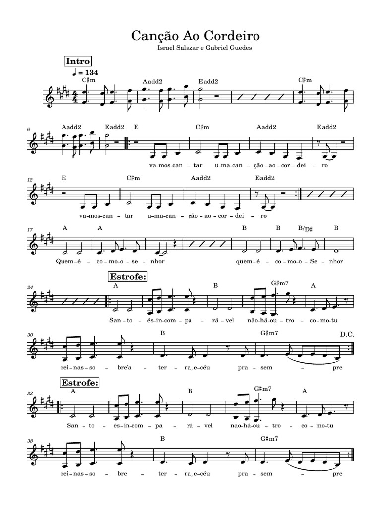 Cancao Ao Cordeiro | PDF