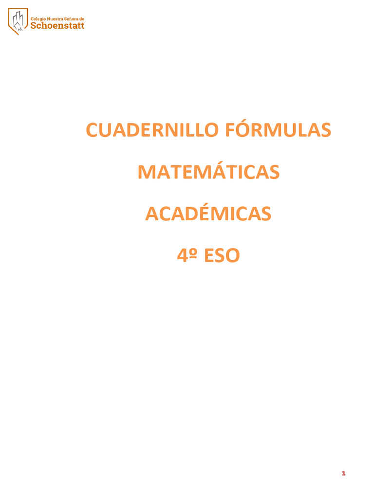 Cuadernillo de Formulas | PDF | Vector Euclidiano | Línea (geometría)
