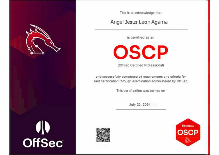 OSCP Certification Achievement | PDF