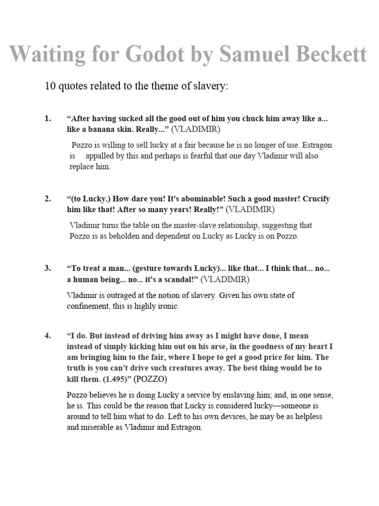 Waiting For Godot Quotes | PDF