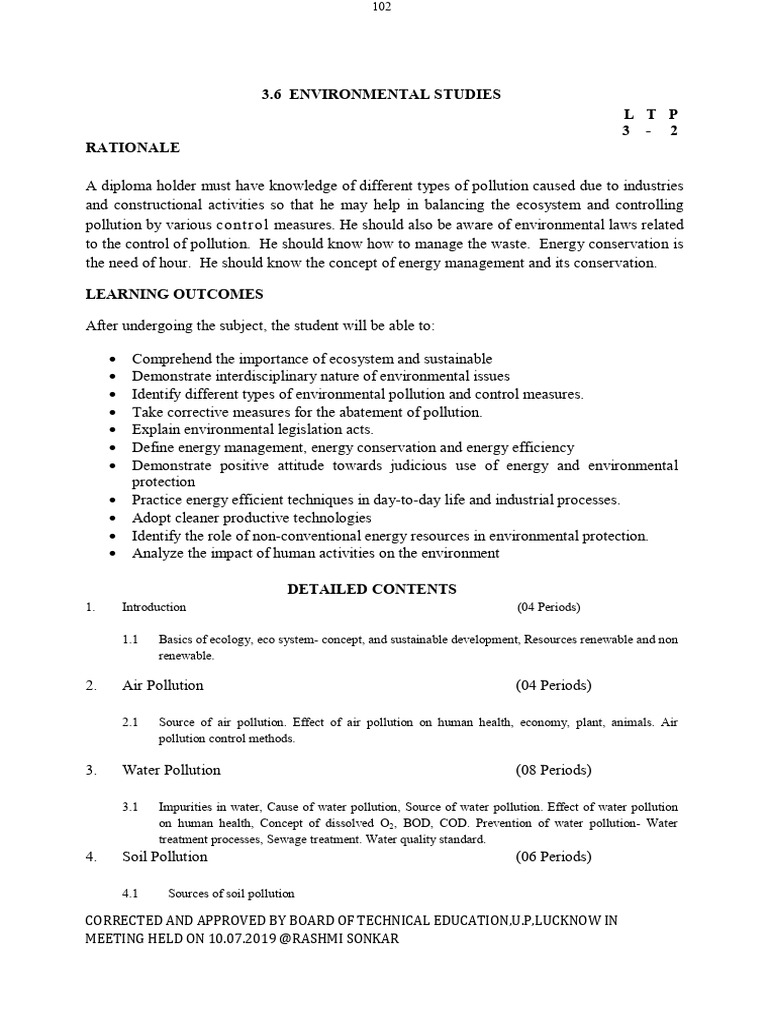 ENVIRONMENTAL STUDIES Success Ranker | PDF