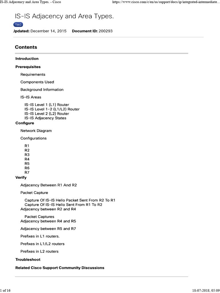 Is-Is Adjacency and Area Types | PDF
