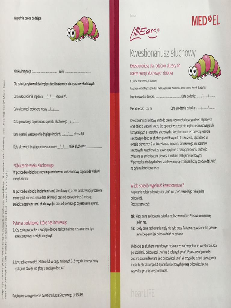 Kwestionariusz Littlears | PDF