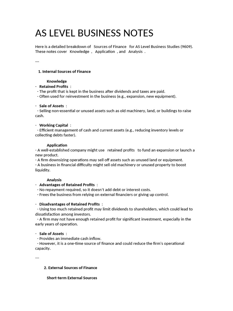 Business notes | PDF