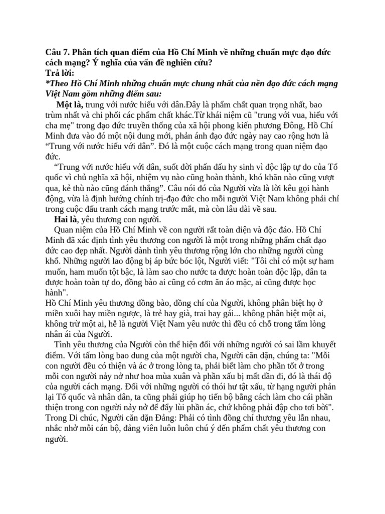 Câu 7,8 TTHCM | PDF