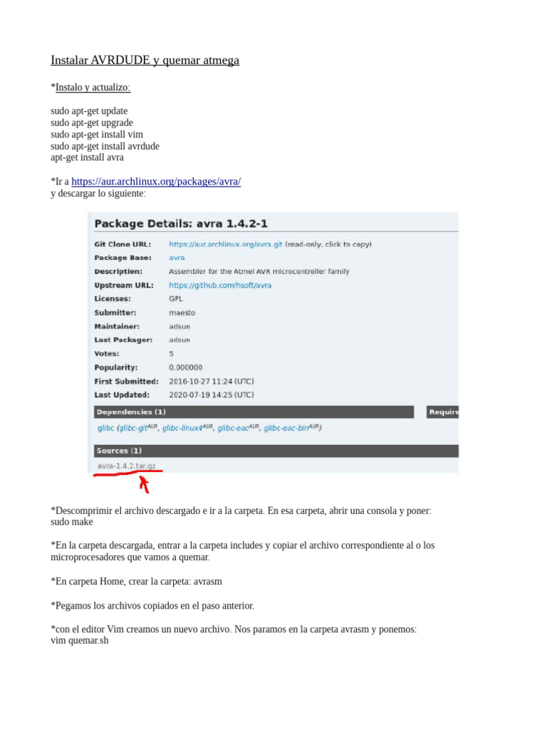 Manual instalar y quemar AVR atmega | PDF