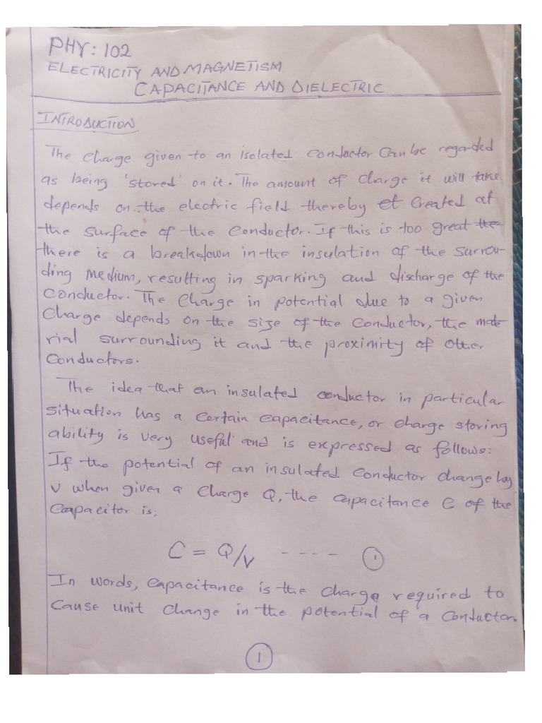 Physics 102 CAPACITANCE AND DIELECTRIC | PDF