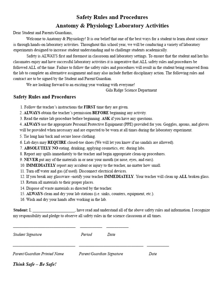 Anatomy Lab Safety | PDF