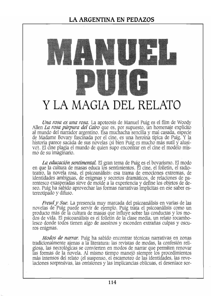 Piglia, La Magia Del Relato | PDF Piglia, La Magia Del Relato | PDF